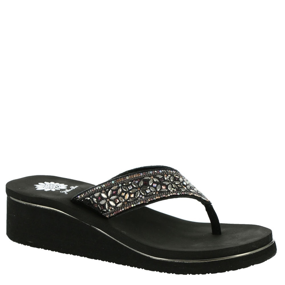Yellow Box Skorpio Wedge Flip Flop Women's Sandal New - Gem